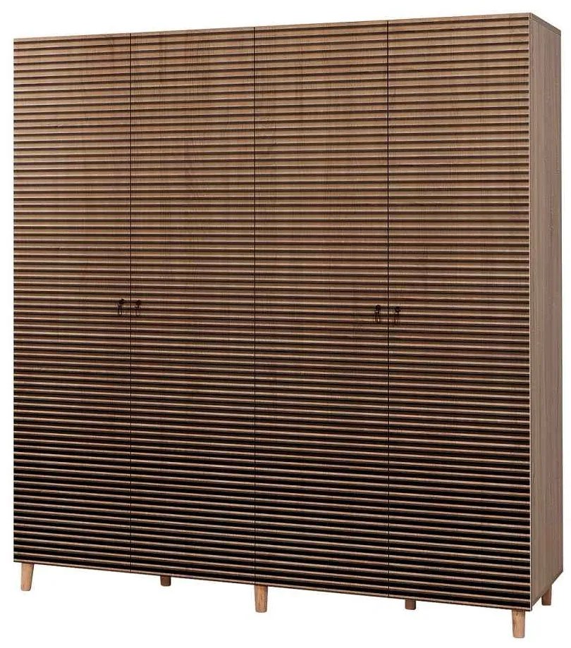 Designová šatní skříň Vallissa II 192 cm vzor dub