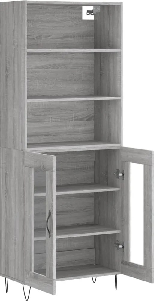 Skříň highboard šedá sonoma 69,5 x 34 x 180 cm kompozitní dřevo 3189315