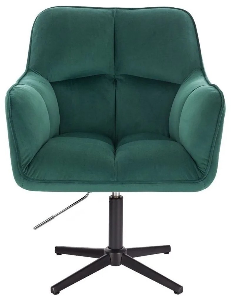 LuxuryForm DESIGN Otočné křeslo AMALFI VELUR na černém kříži - zelené