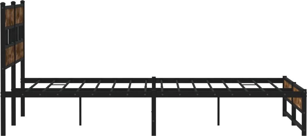 Kovový rám postele bez matrace kouřový dub 180 x 200 cm 3308486