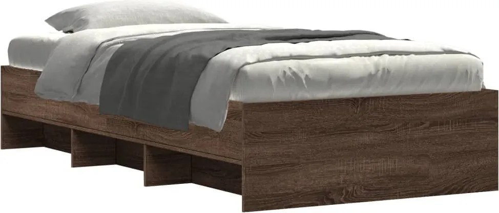 Rám postele bez matrace hnědý dub 75 x 190 cm kompozitní dřevo 3295715