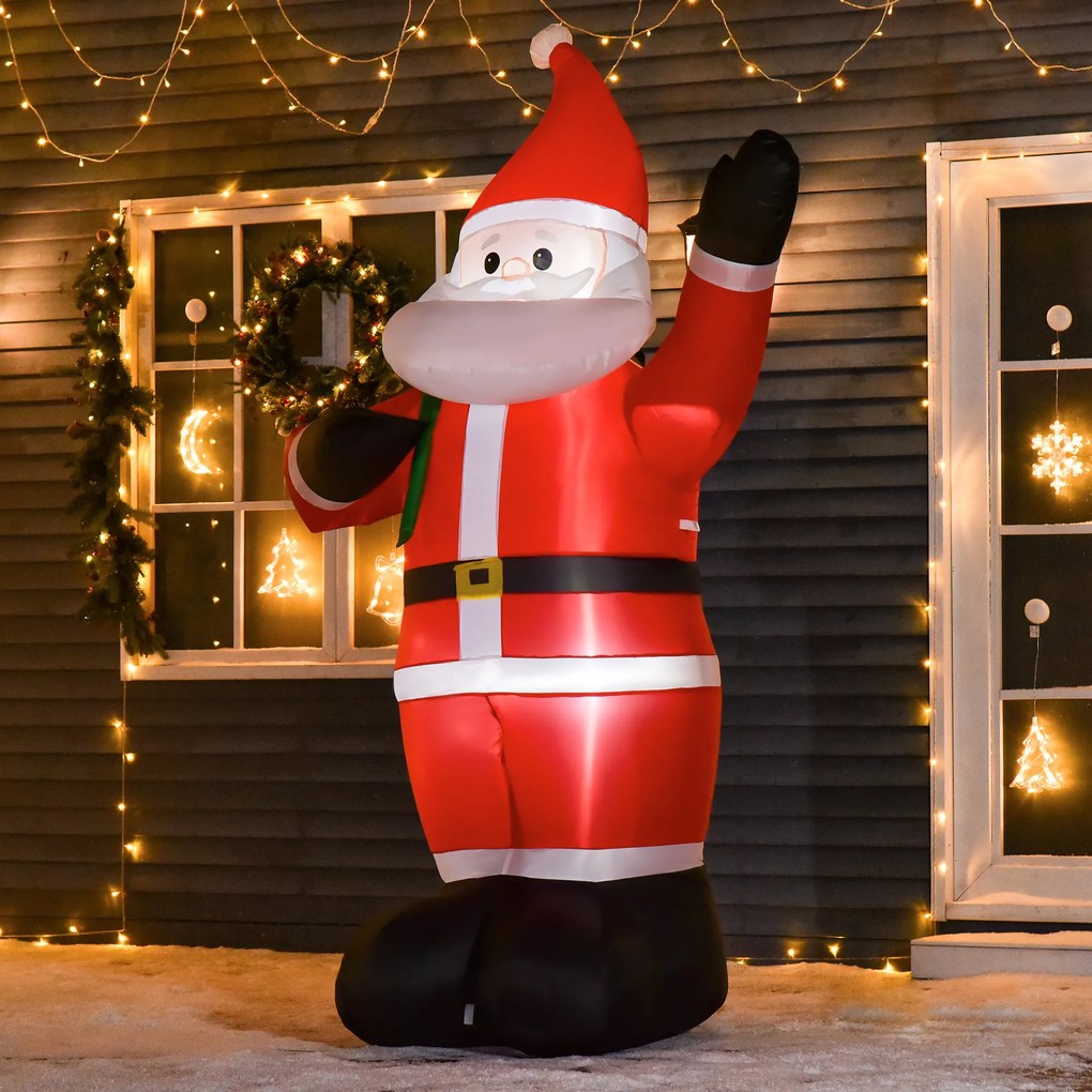 Nafukovací vánoční dekorace Santa Claus 2,4 m