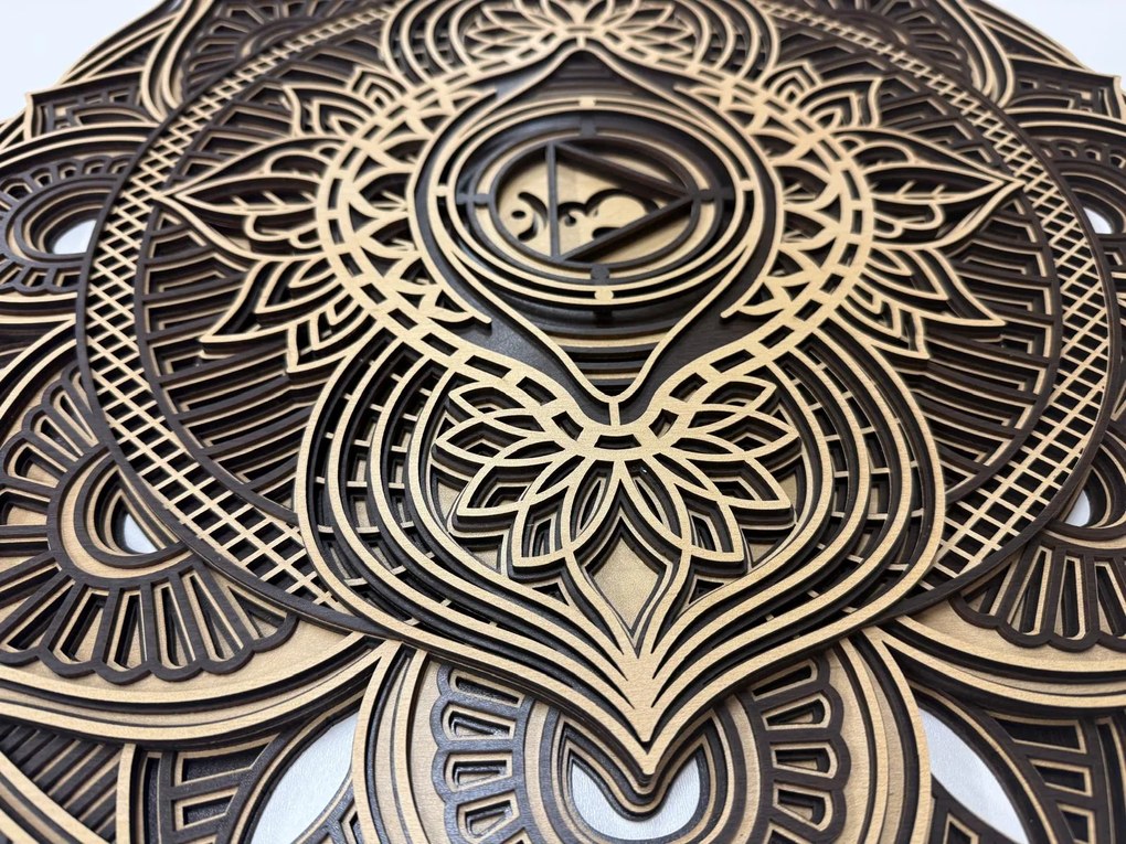dřevo života Dřevěná 8 vrstvá mandala ROVNOVÁHY Zvolte rozměr (cm): 60x60, Zvolte barvu dekoru: Javor-Wenge