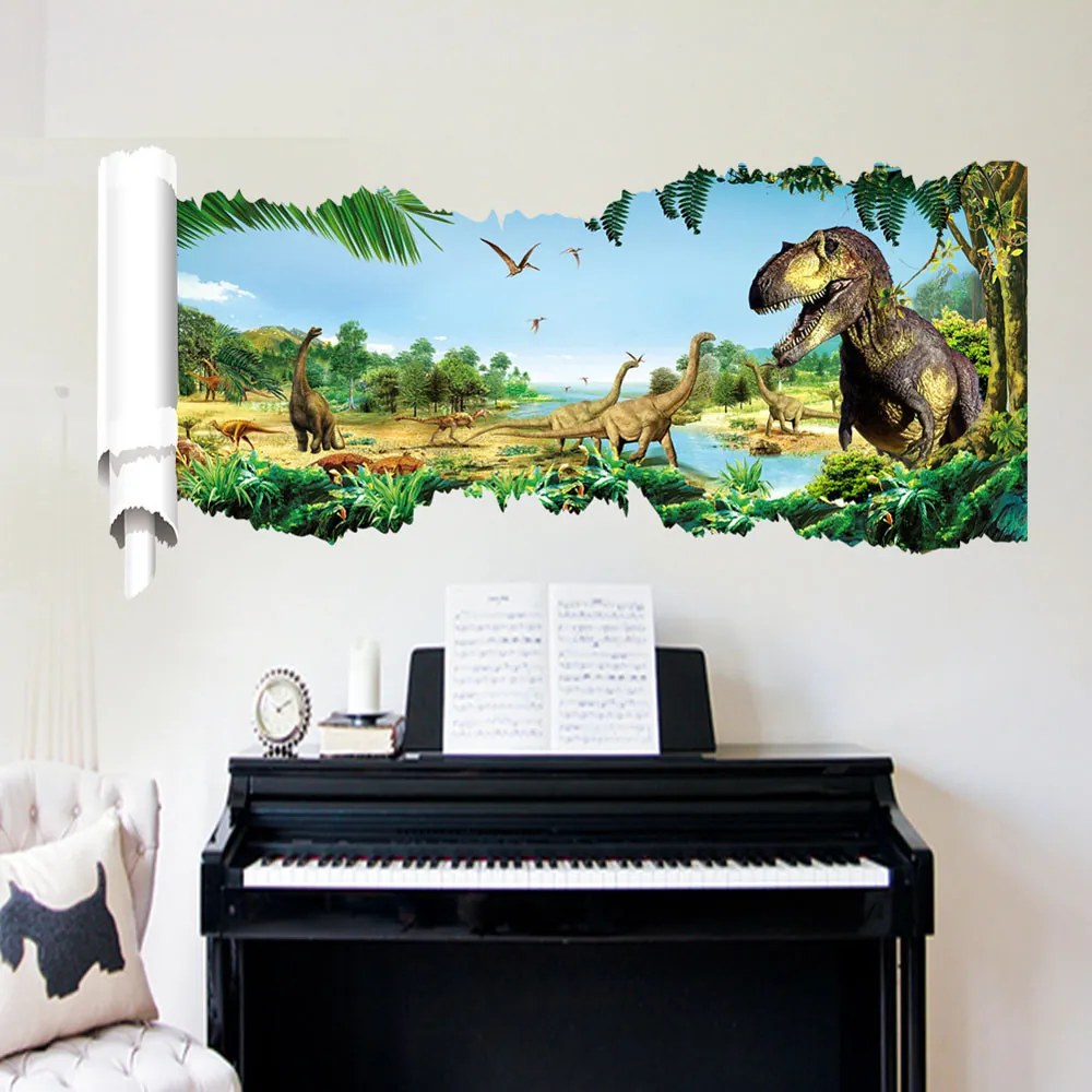 Živá Zeď Samolepka Dinosauři a Tyranosauři