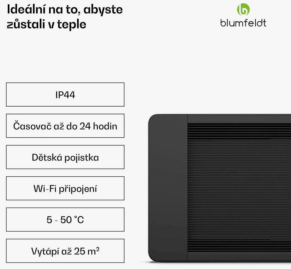 Blumfeldt Infračervené nástěnné topidlo Cosmic Beam, pro venkovní použití, 5 až 50 stupňů, IP44, do 20 m²