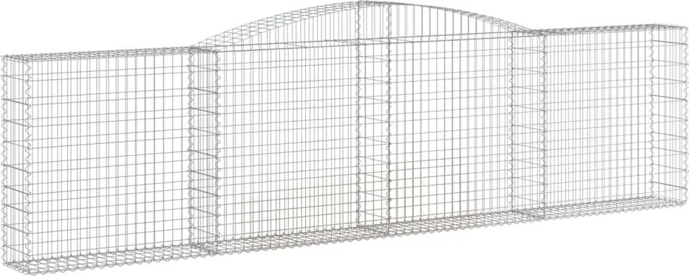 Klenuté gabionové koše 15ks 400x30x100/120cm pozinkované železo 3146875