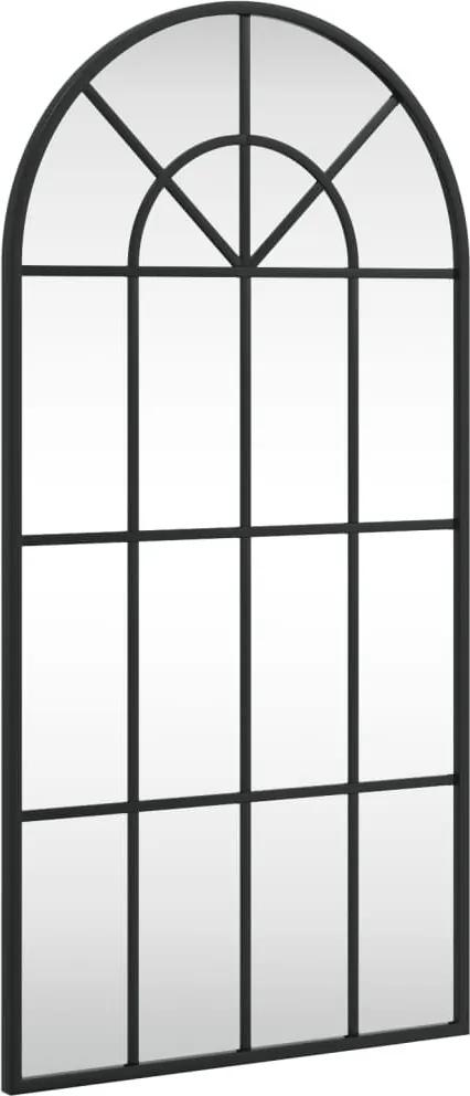 vidaXL Nástěnné zrcadlo černé 40 x 80 cm oblouk železo [358625]