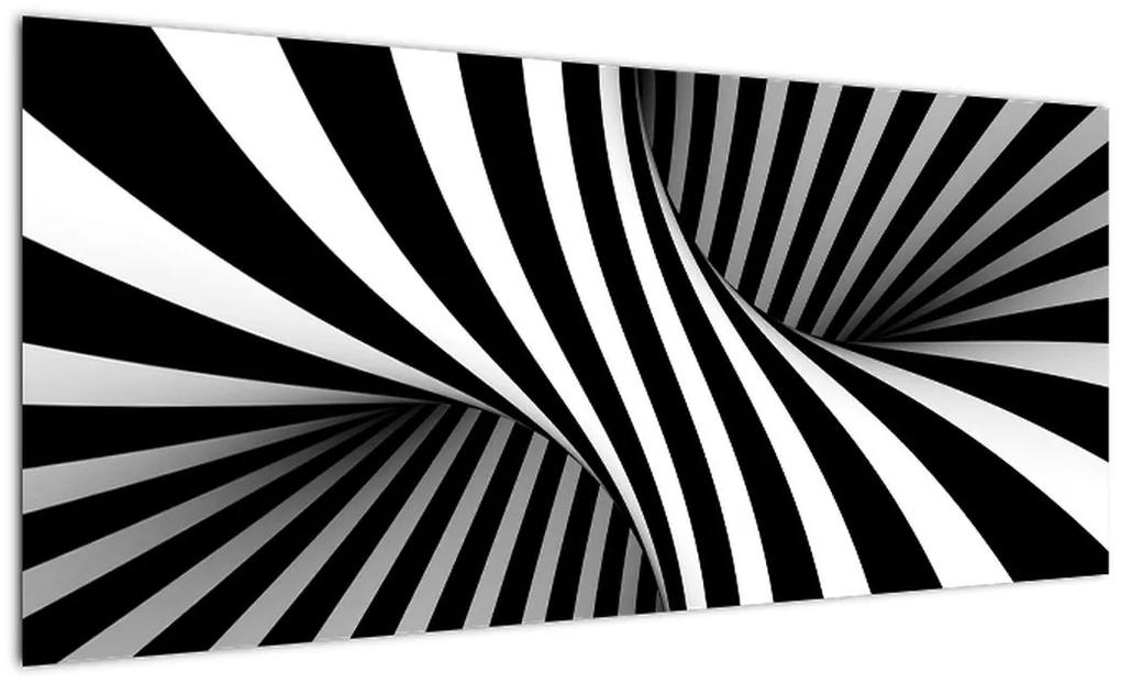 Černobílý abstraktní obraz (100x40cm)