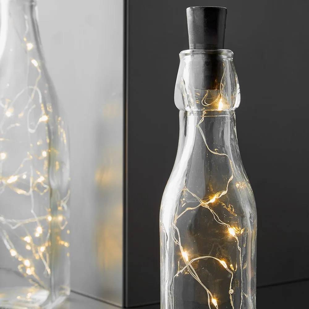 BOTTLE LIGHT LED Zátka na láhev světlo teplé - bílá