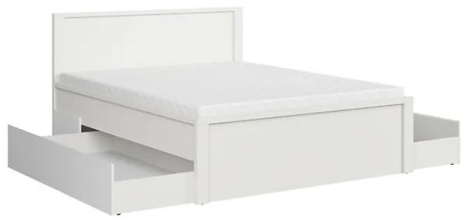 Kaspian postel LOZ/160/T, bílá/bílý mat