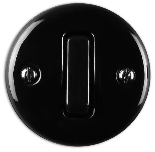 Elhard Nástěnný keramický vypínač s kolébkou č.6, černý KN1006B