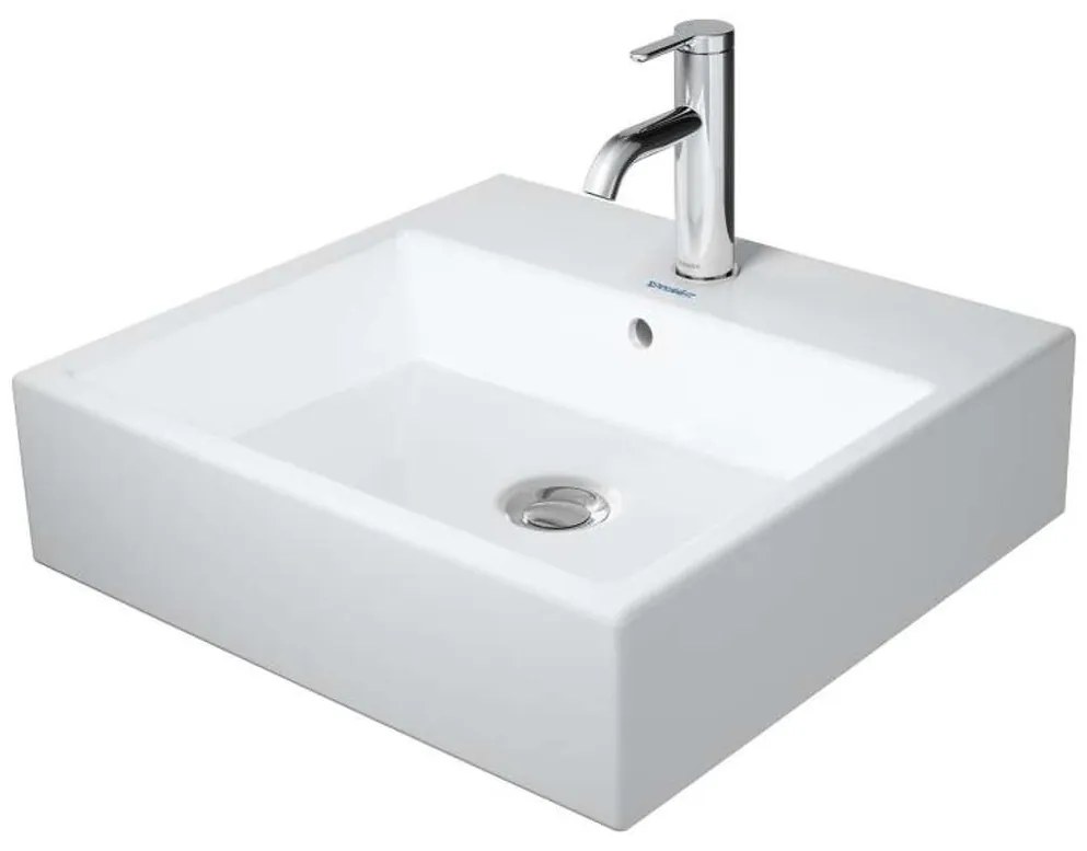 Duravit Vero Air - Umyvadlo nábytkové 50x47 cm, s přepadem, otvor pro baterii, WonderGliss, bílá 23505000271