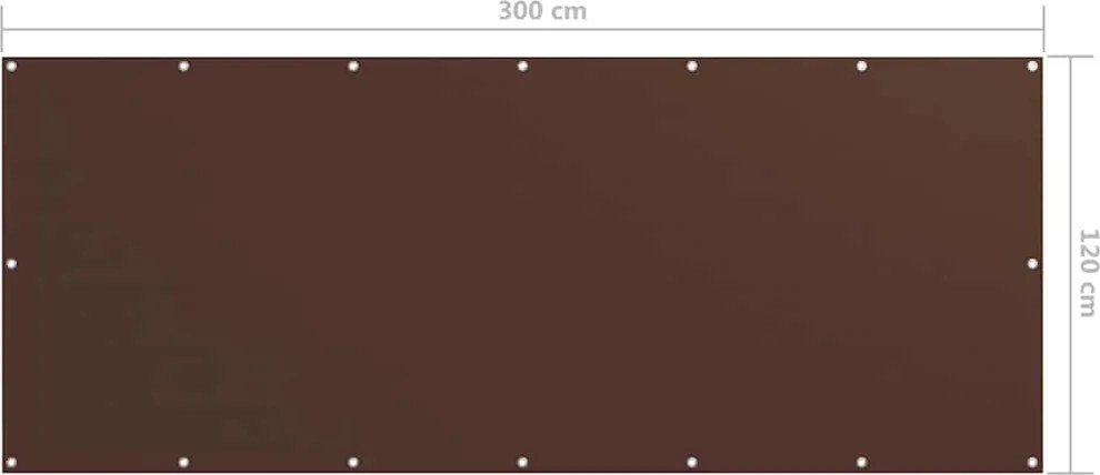 Balkónová zástěna hnědá 120 x 300 cm oxfordská látka 135076