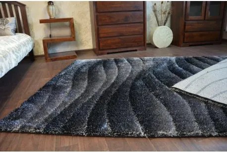 Koberec Shaggy SPACE 3D B222 tmavošedá