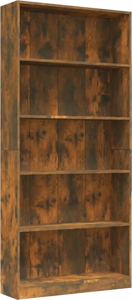 vidaXL 5patrová knihovna 80 x 24 x 175 cm kompozitní dřevo [815393] Barva: hnědý dub