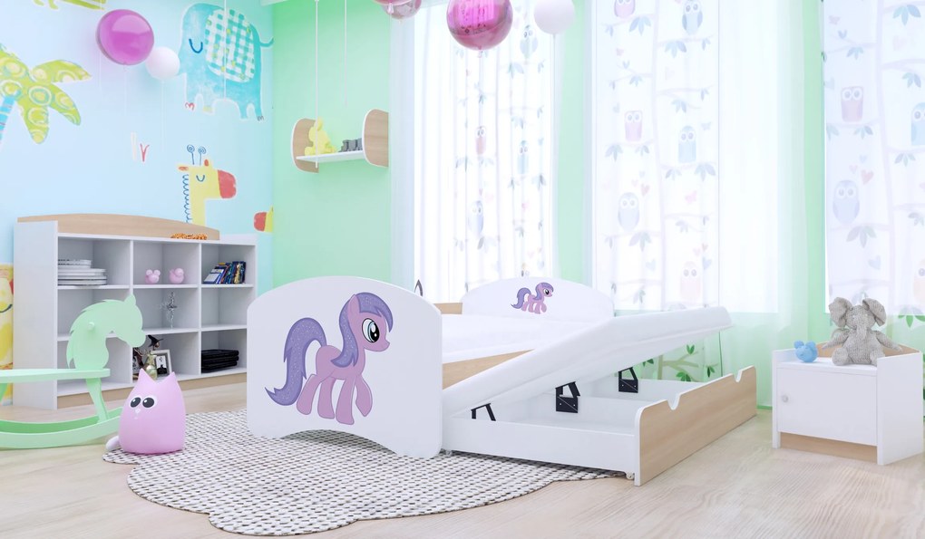 Svět pokojů Dětská postel Kevin pro dvě děti - pony + matrace zdarma Barva: Oranžová, Rozměr: 160x80 cm, Zábrana: NE