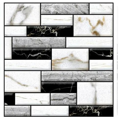 Samolepící PVC 3D panely TPWP509, cena za kus, rozměr 30 x 30 cm, šedo-černý obklad, IMPOL TRADE