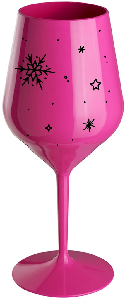 ZIMĚNKA - růžová nerozbitná sklenice na víno 470 ml