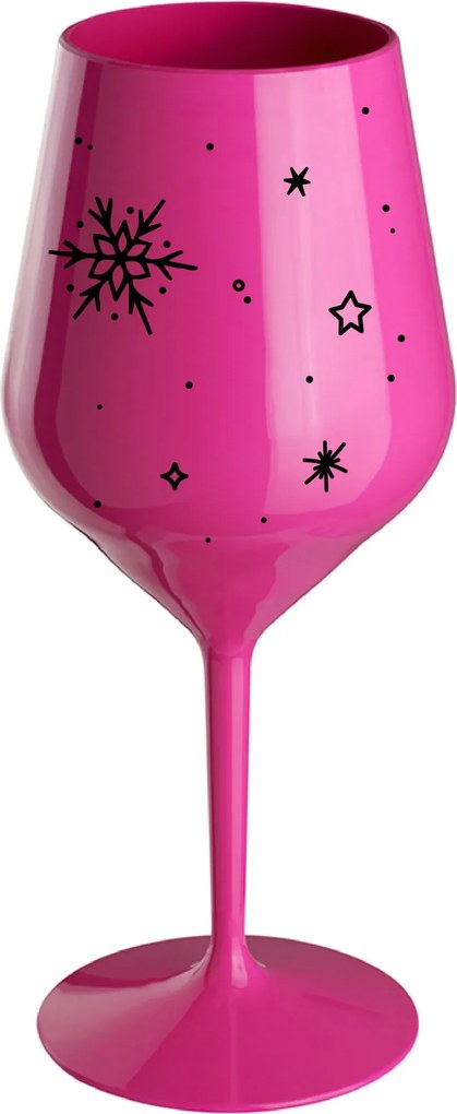 ZIMĚNKA - růžová nerozbitná sklenice na víno 470 ml