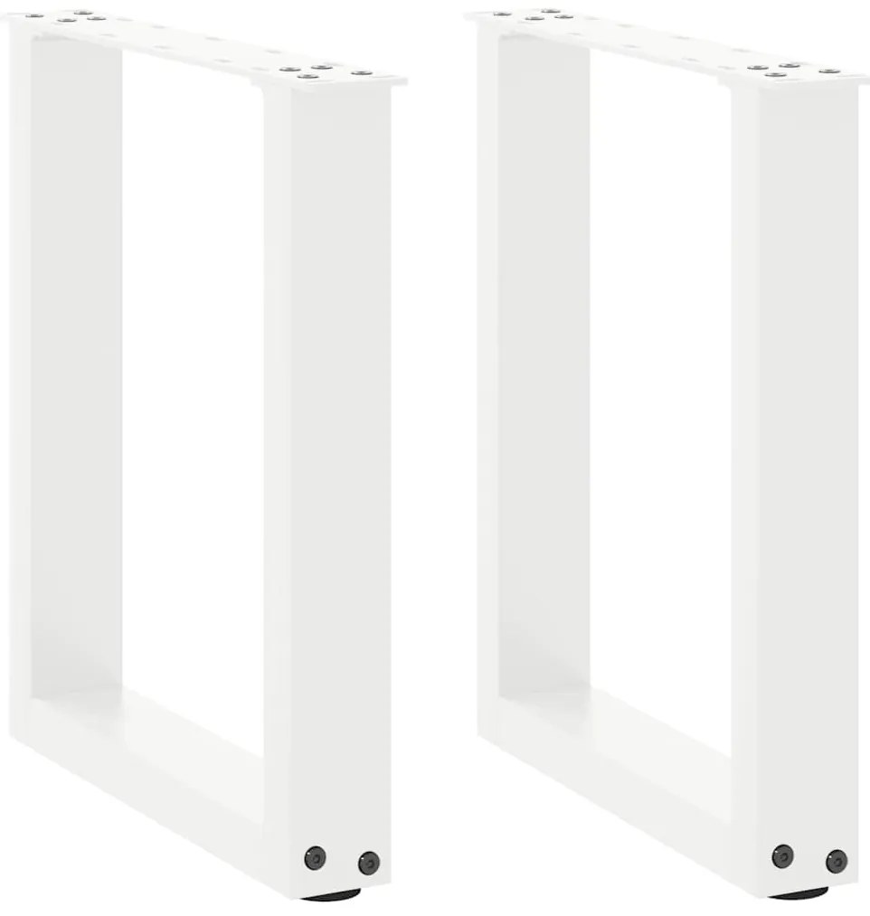Nohy konferenčního stolku ve tvaru U, 2 ks, bílé, 60 x (30-31) cm, ocel