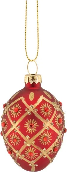 Skleněné vánoční koule v sadě 4 ks 4 cm Diamante Oval – Sass & Belle