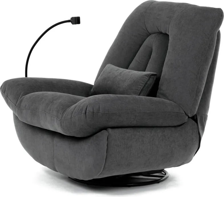 Polohovací křeslo TV-7081 GREY2, elektrické zabudované ovládání, látka, šedá (118 x 112) cm