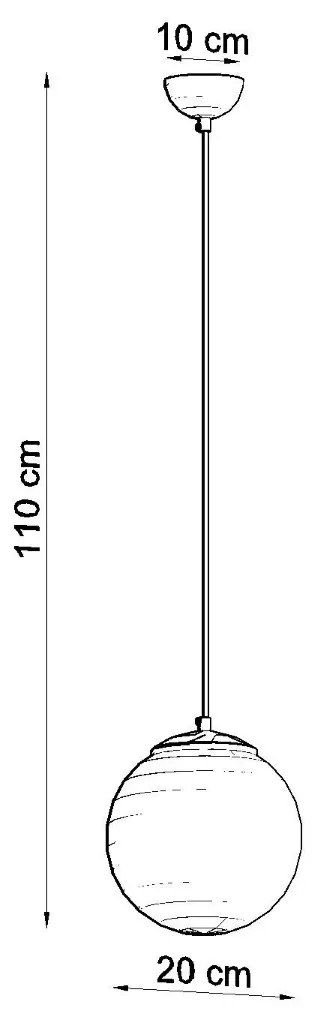 Závěsné svítidlo Ugo, 1x bílé skleněné stínítko, (fi 20 cm), g