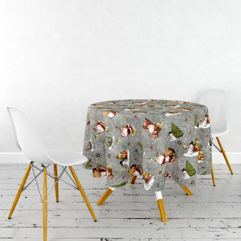 Ubrus PVC kulatý FL-1388-03 – Vánoční(různé velikosti)