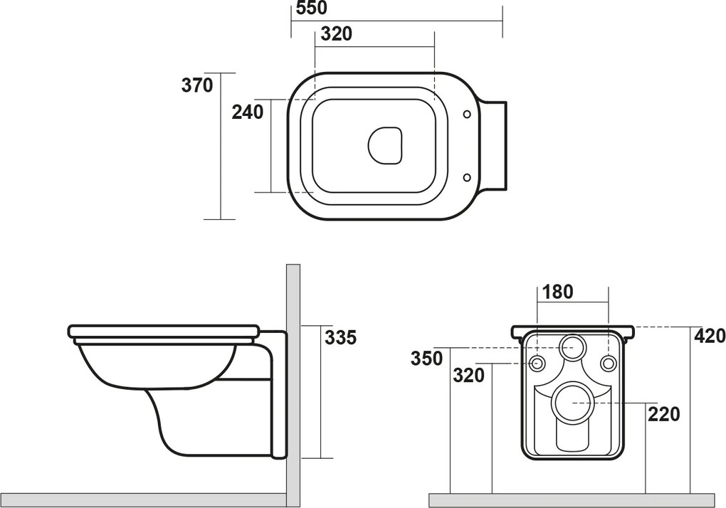 Kerasan, WALDORF závěsná WC mísa, 37x55cm, bílá, 411501