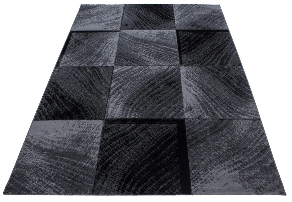 Ayyildiz, Kusový koberec Plus 8003 black, 200x290, šedá, chodba / předsíň