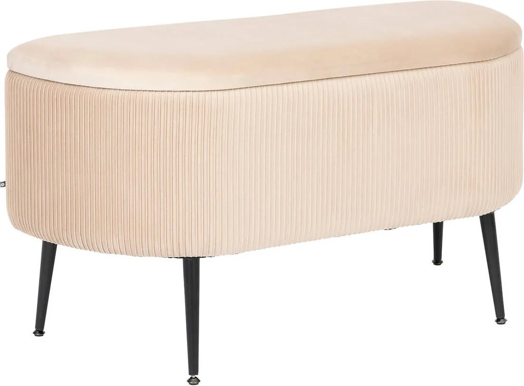 Lavice do předsíně s úložným prostorem SOLARO, 100 x 40 x 53 cm, béžová