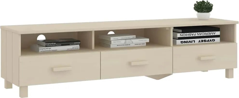 TV stolek HAMAR medově hnědý 158 x 40 x 40 cm masivní borovice 340472