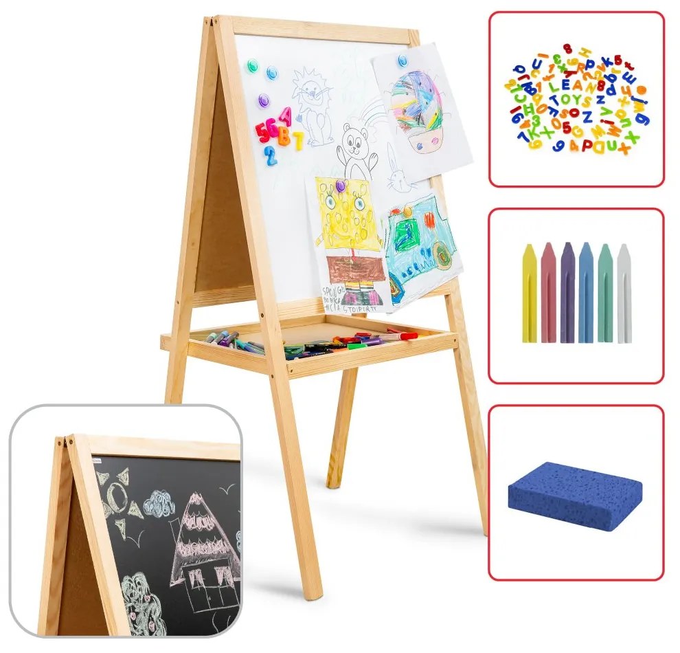 Allboards dětská oboustranná tabule - křídový a magnetický povrch 120 cm,KIDS-EASEL01