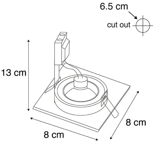 Sada 6 moderních zapuštěných bodových svítidel zlatá čtvercová IP44 - Xena
