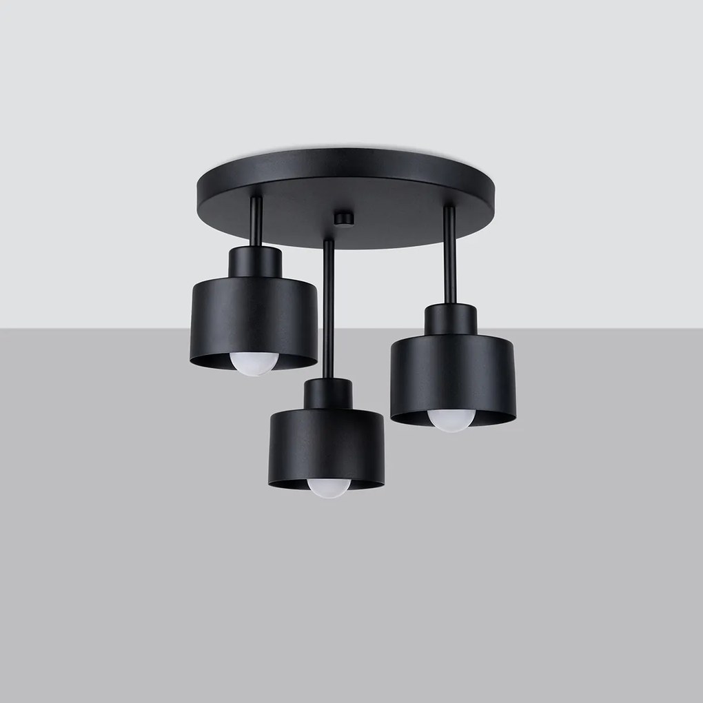 Sollux Lighting Stropní svítidlo SAVAR 3 Černá