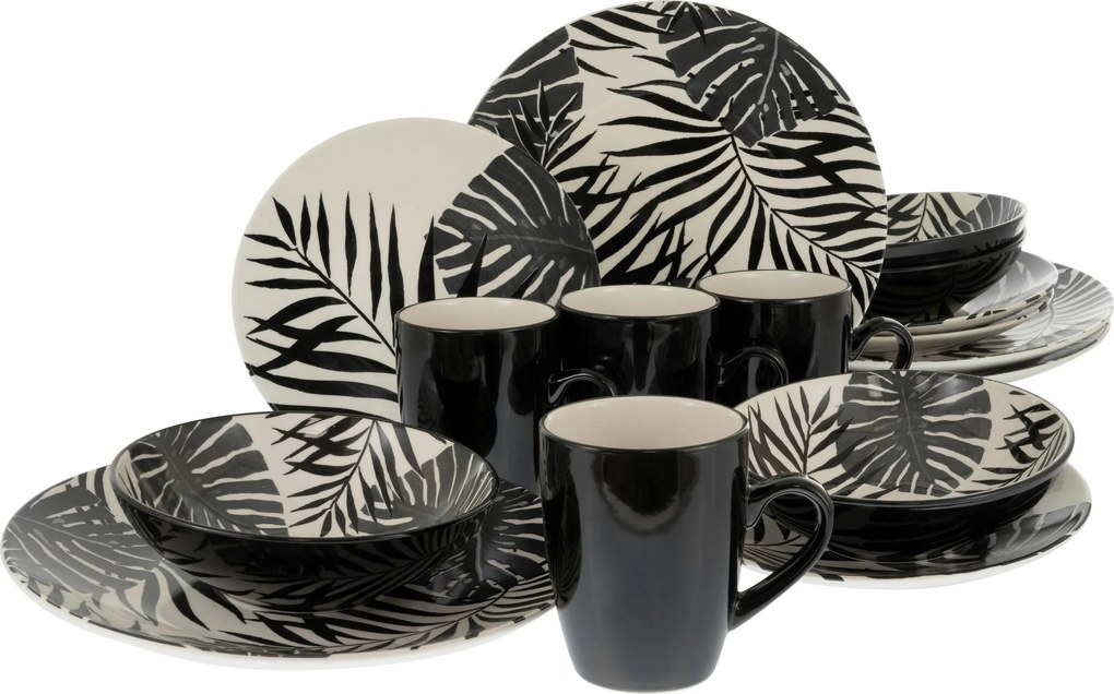 XXXLutz KOMBINOVANÁ SOUPRAVA TROPICANA BLACK 16dílné Creatable - Online Only nádobí - 007768133901