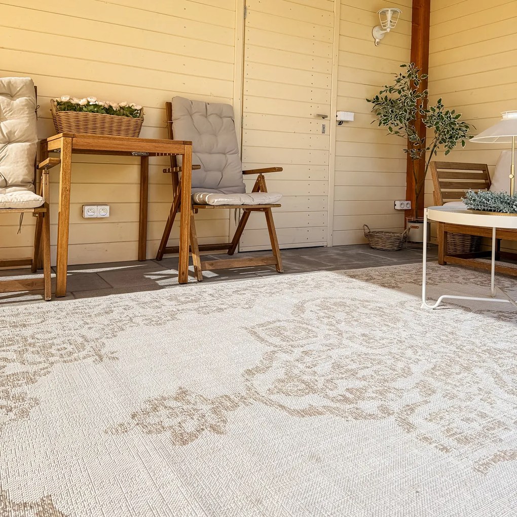 Hanse Home, Kusový koberec Beach 103854 Cream/Beige – na ven i na doma, 120x170, bílá, chodba / předsíň