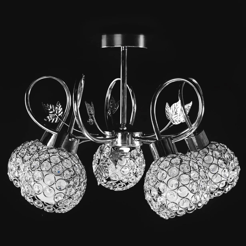 Toolight - Křišťálová stropní svítilna 5xE27 60W 300750, chromová, OSW-05688