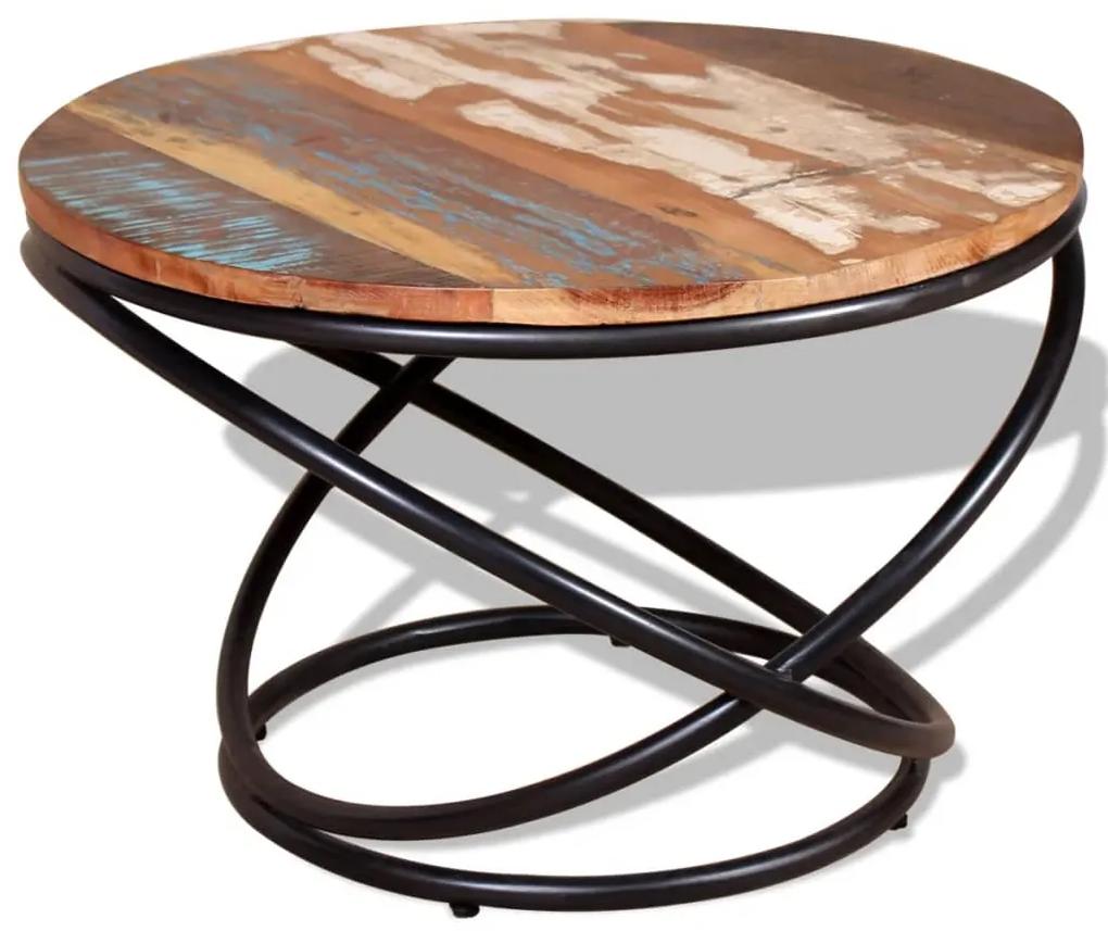 Konferenční stolek masivní regenerované dřevo 60x60x40 cm,  244015