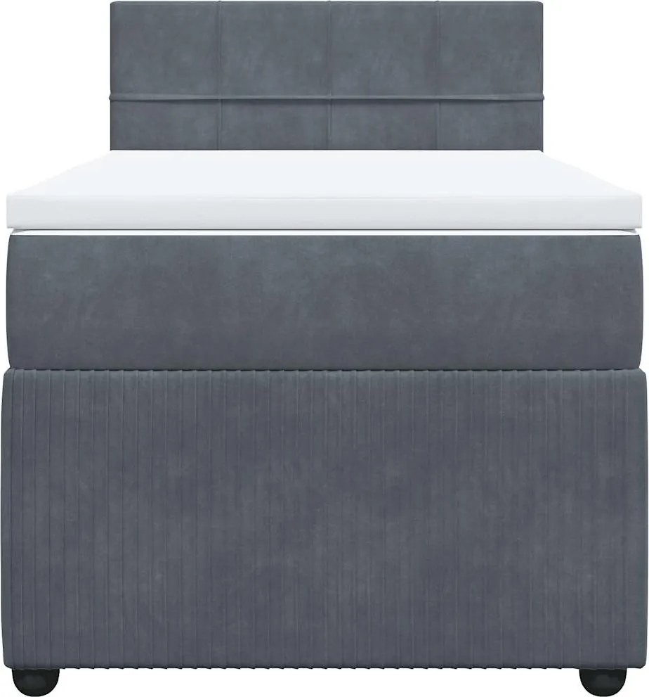 Box spring postel s matrací tmavě šedá 80 x 200 cm samet 3289891