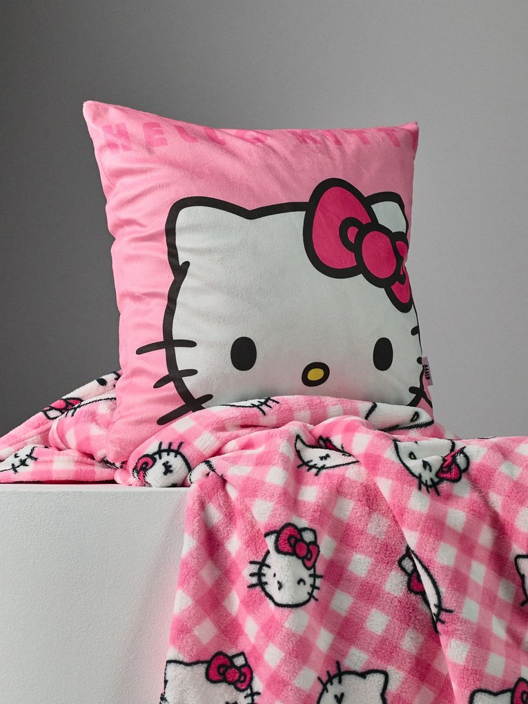 Sinsay - Povlak na polštář Hello Kitty - pastelová růžová
