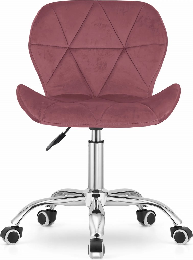 Set do pracovny ZARIMO stůl 80x40 cm, černá + křeslo AVOLA VELVET, tmavě růžové