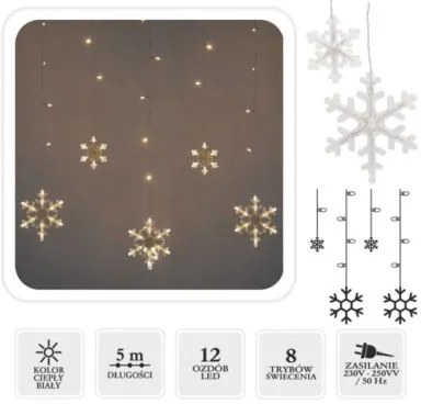 Bestent Světelný řetěz 156LED 5m teplý bílý Snowflakes