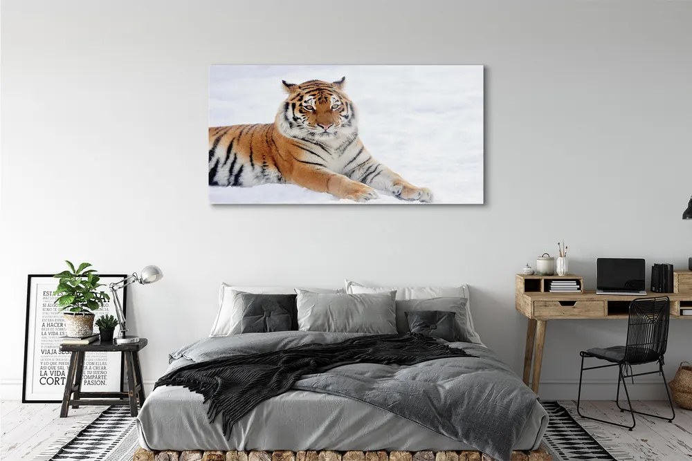 akrylový obraz Tiger winter 140x70 cm