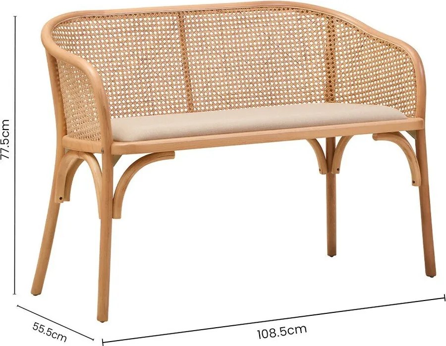 Polstrovaná lavice v přírodní barvě Cebu – Premier Housewares