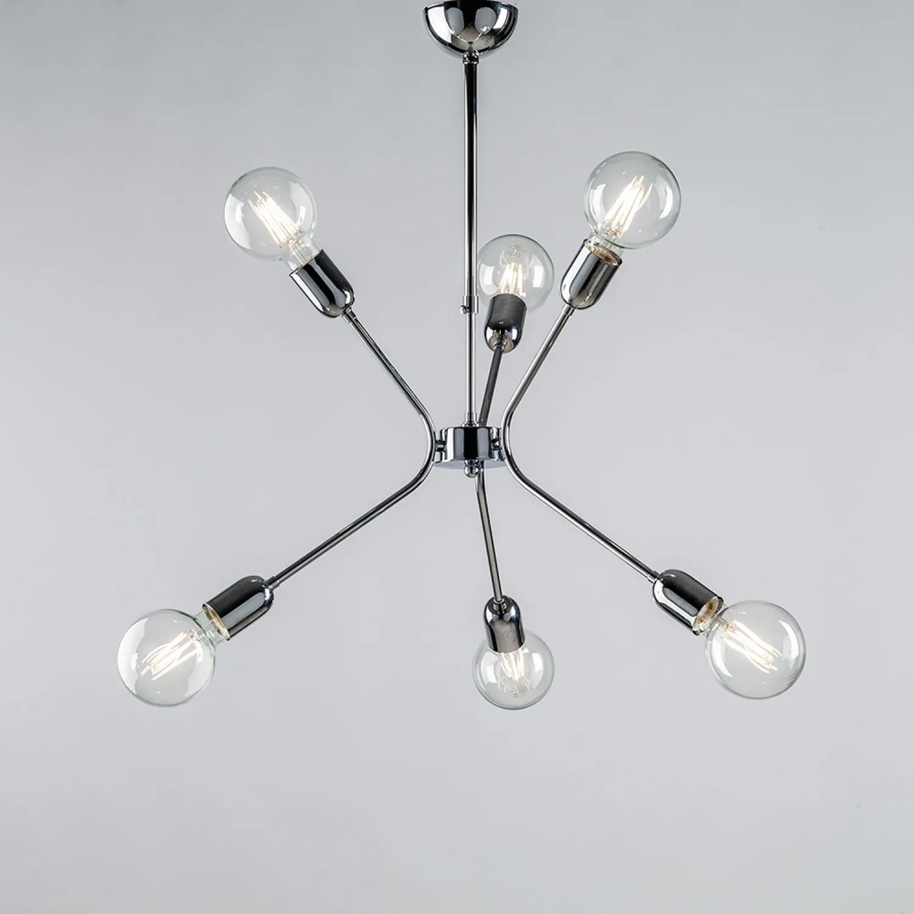 Light for home - Závěsné svítidlo BL222-6-CR Bpm, 6 X 60 Watt Max, chrome, 6 X 60 W, E27, Chrom