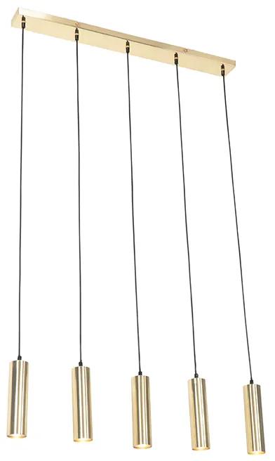 Moderní mosazná závěsná lampa 5 světel - Jeana