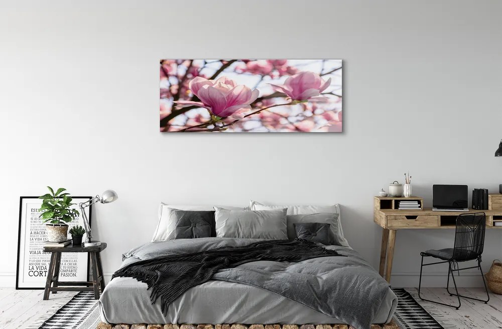 akrylový obraz magnolie strom 120x60 cm