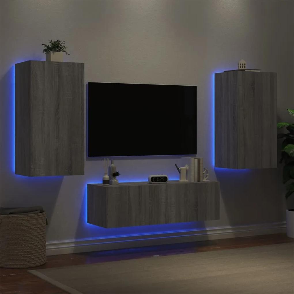 vidaXL 3dílná obývací stěna s LED osvětlením [3216879] Barva: dub sonoma