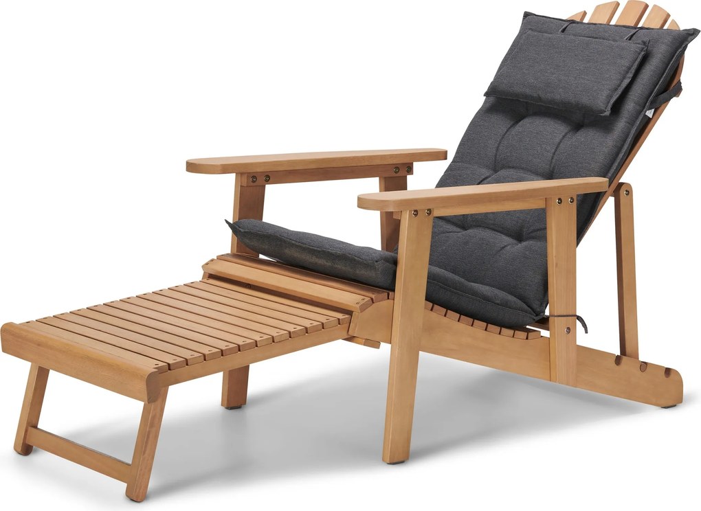 Tchibo - Zahradní křeslo Adirondack s výsuvnou podnožkou, přírodní